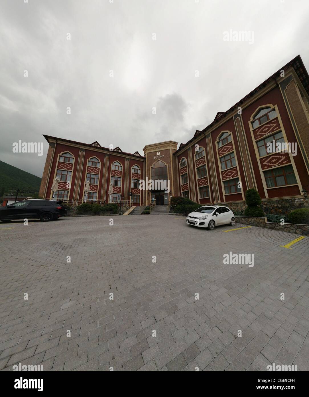 SHEKI, AZERBAIJAN - Jun 30, 2021: A vertical shot of the Sheki Palace ...