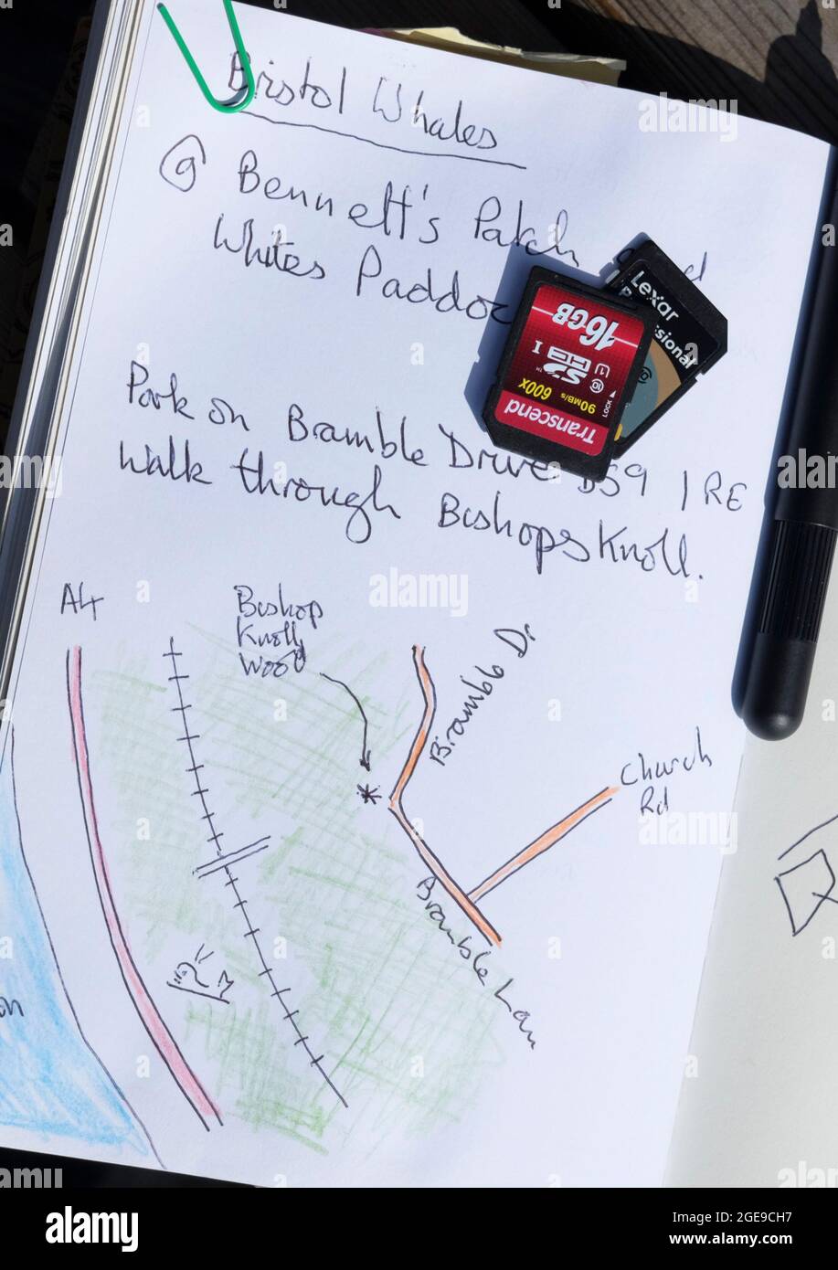 A photographers notebook, plan of a photo shoot Stock Photo - Alamy