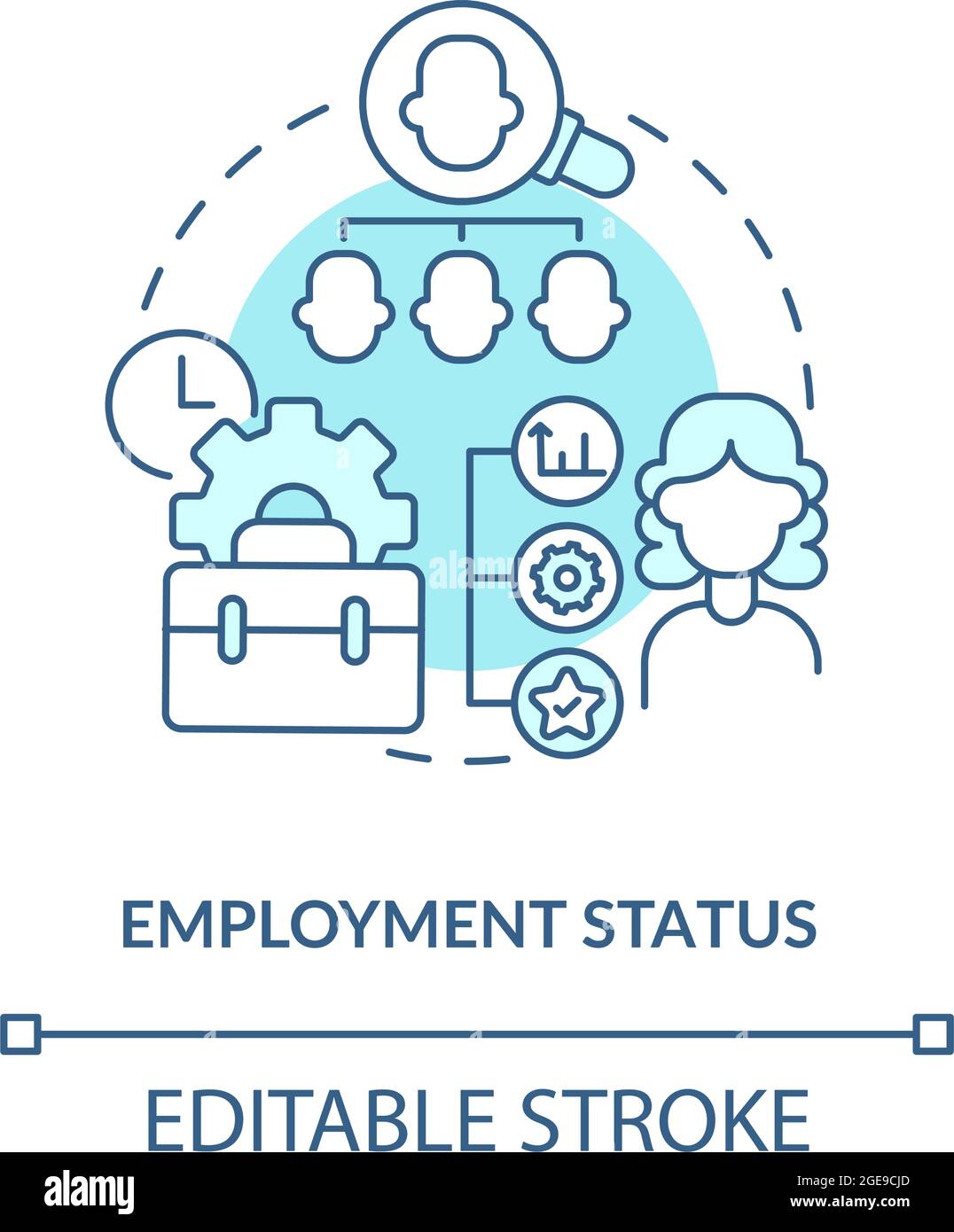 Employment status blue concept icon Stock Vector Image & Art - Alamy