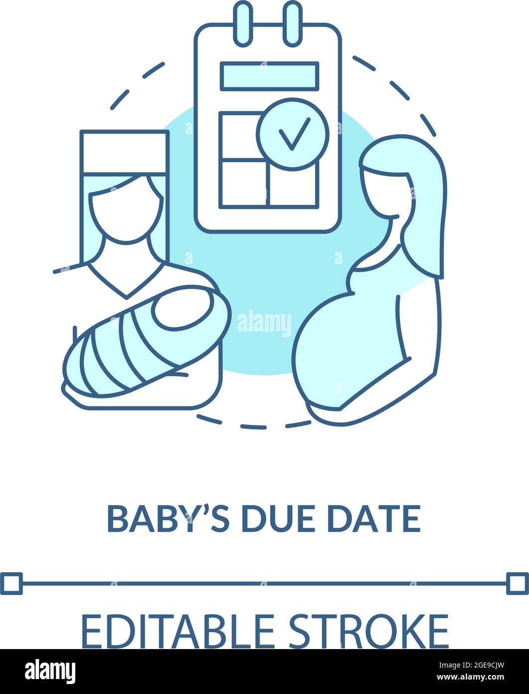 Baby due date blue concept icon Stock Vector Image & Art - Alamy