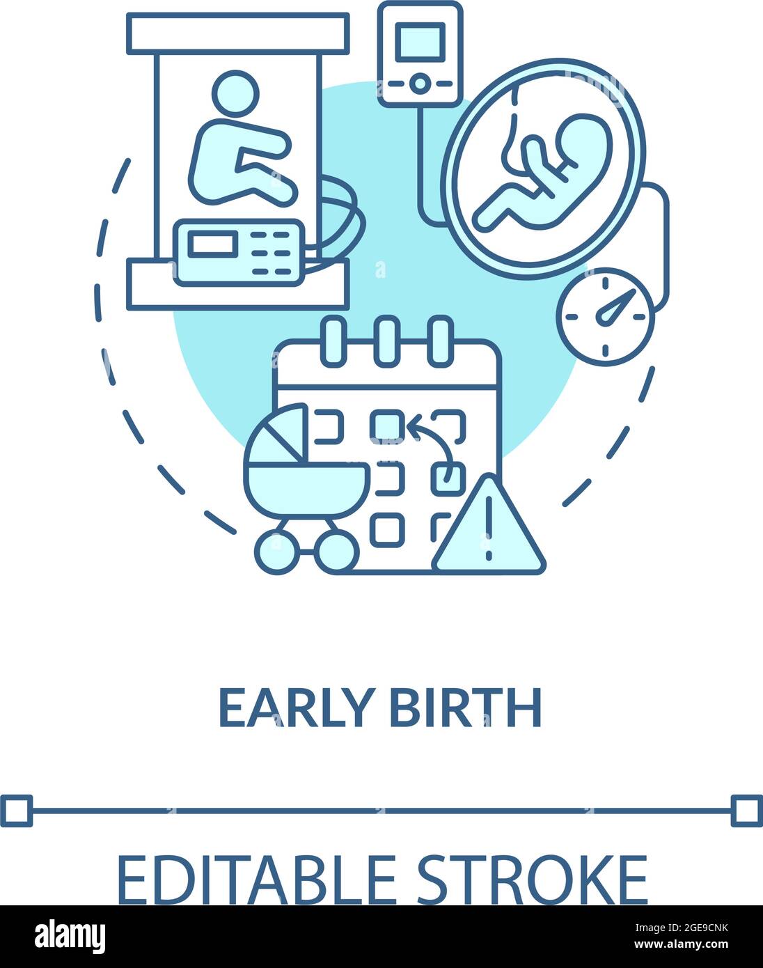 Early birth blue concept icon Stock Vector Image & Art - Alamy