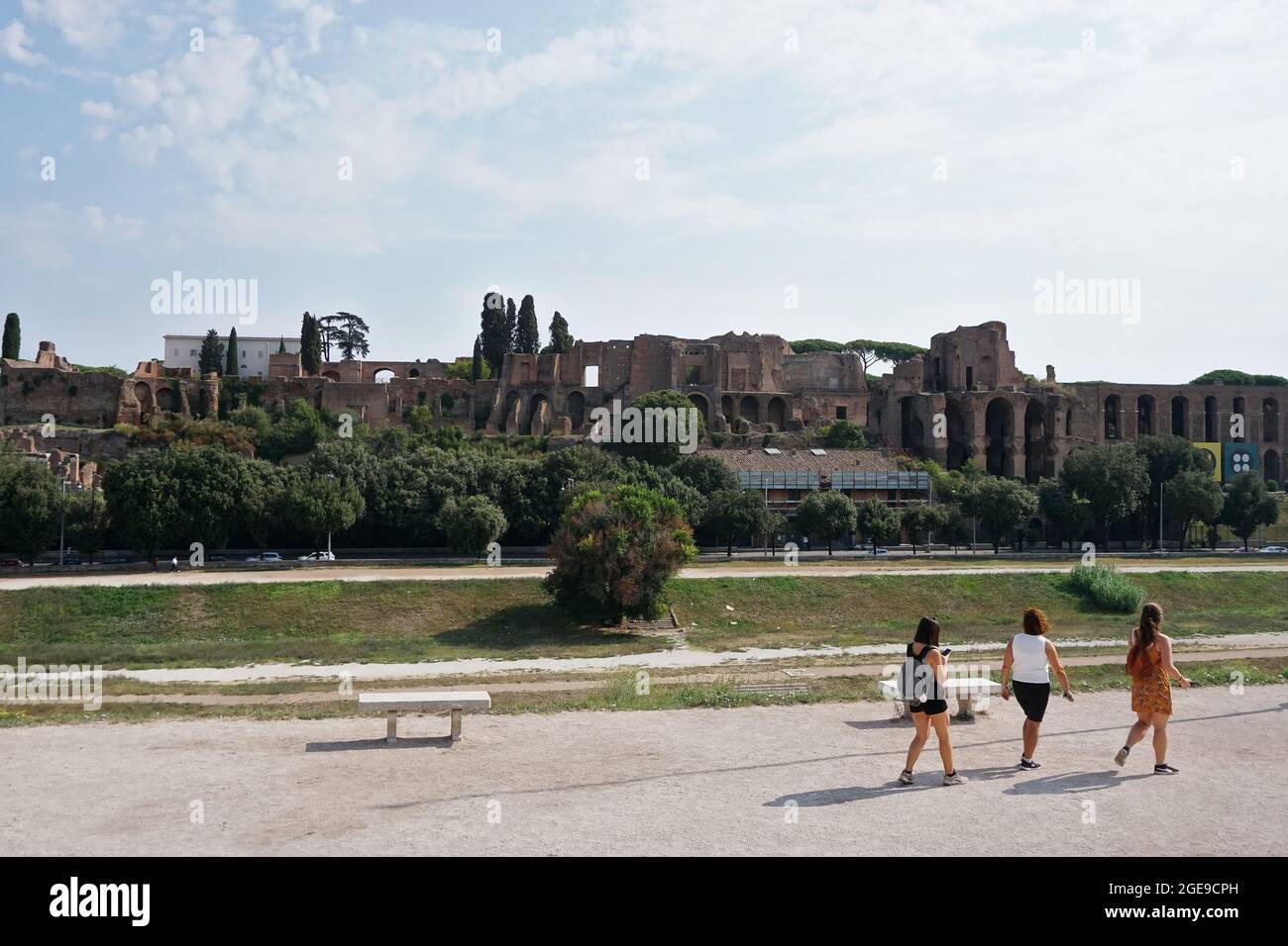 ROME, ITALY - Sep 01, 2019: The ruins of the House of Augustus on the ...