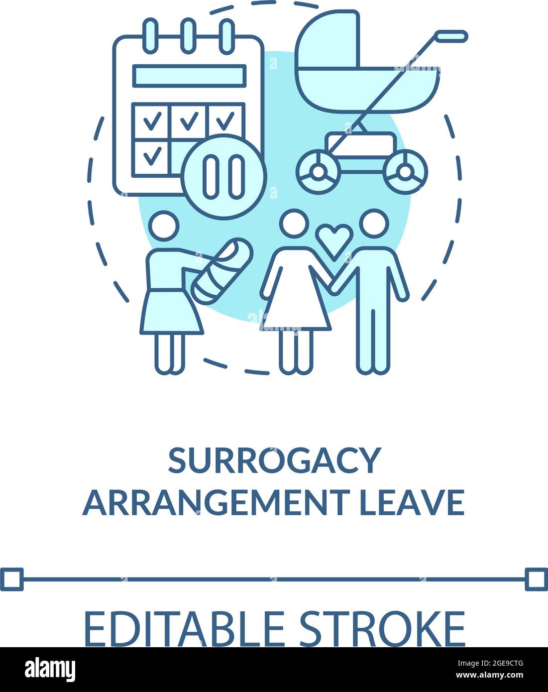 Surrogacy arrangement leave blue concept icon Stock Vector Image & Art ...