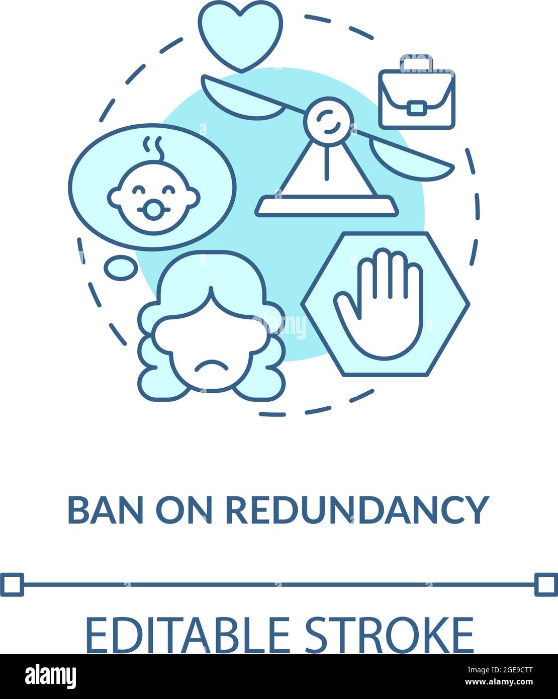 Ban on redundancy blue concept icon Stock Vector Image & Art - Alamy