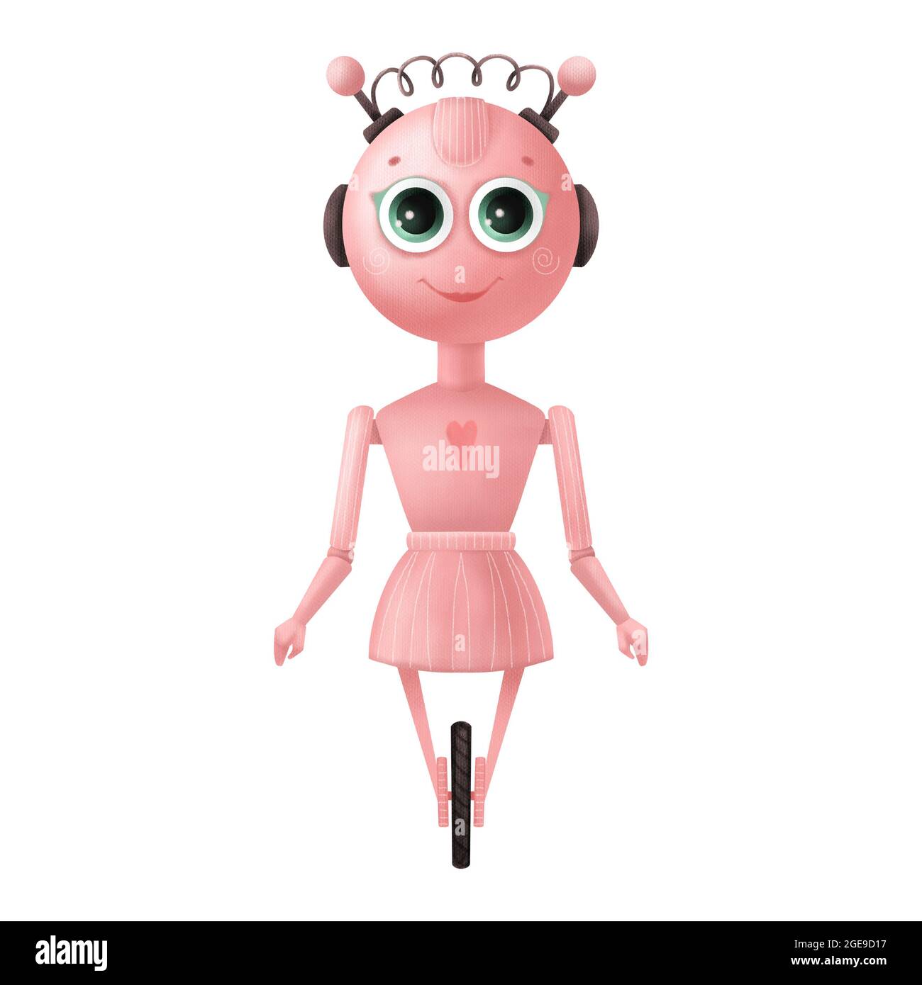 Cute robot girl isolated on white background. Robot for kids Stock ...