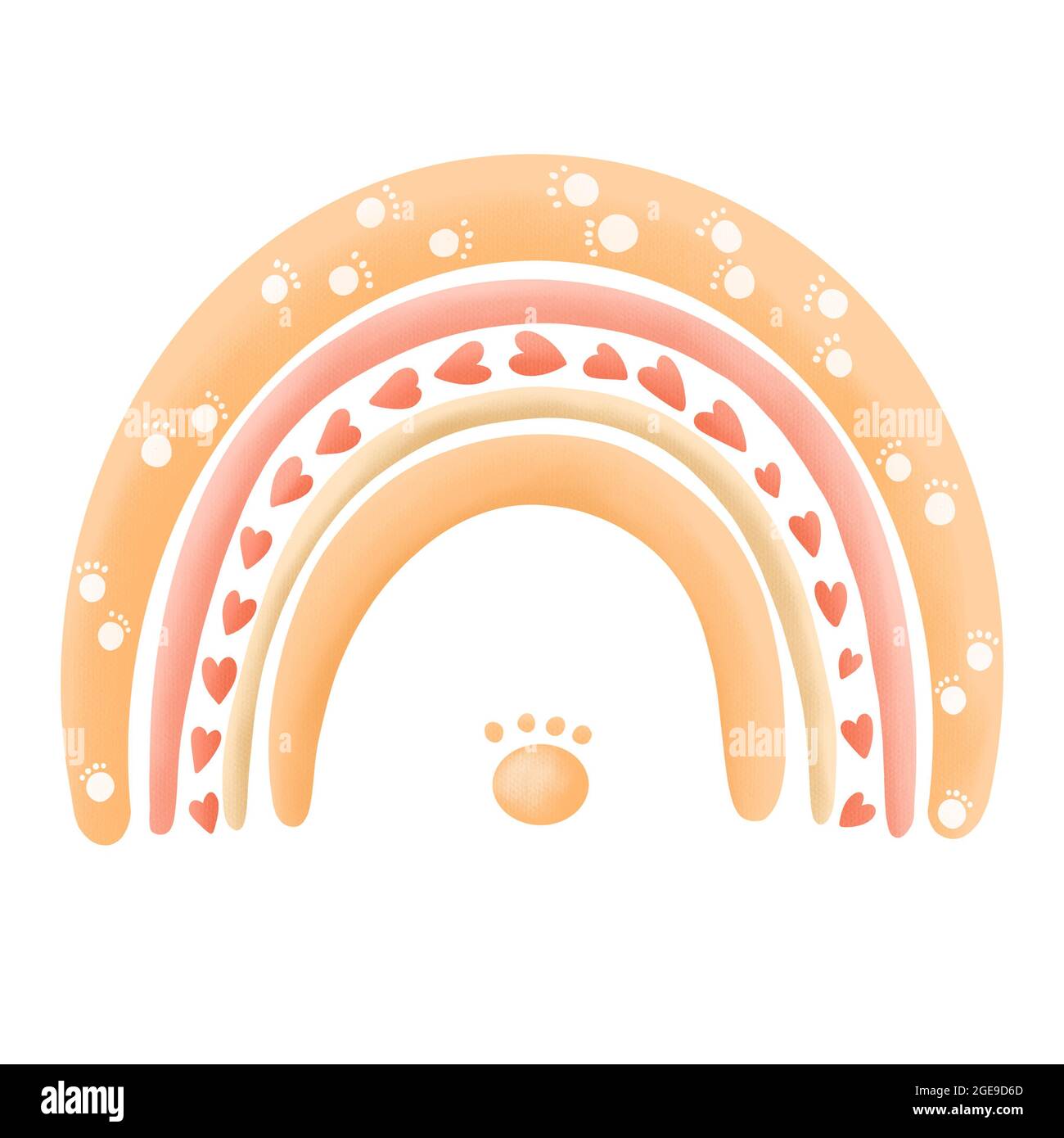Stylized rainbow isolated on a white background. Childrens pattern ...
