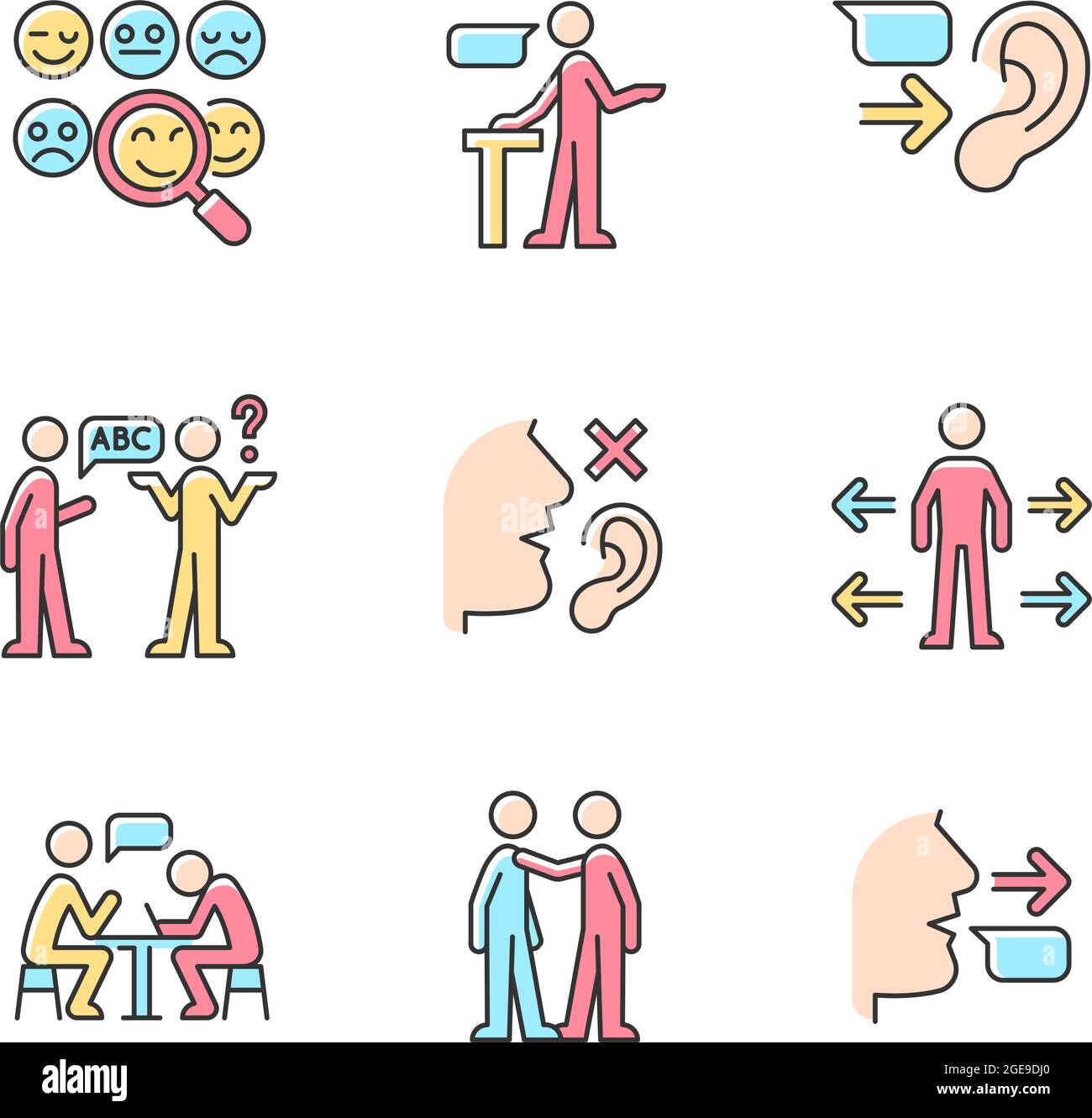 Effective Communication Rgb Color Icons Set Stock Vector Image And Art Alamy