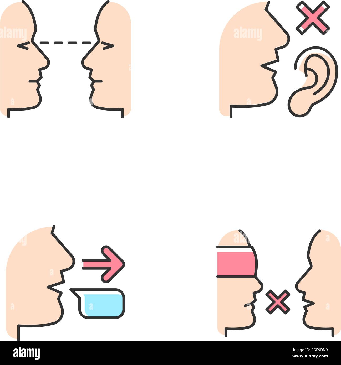 Improve everyday communication RGB color icons set Stock Vector Image ...