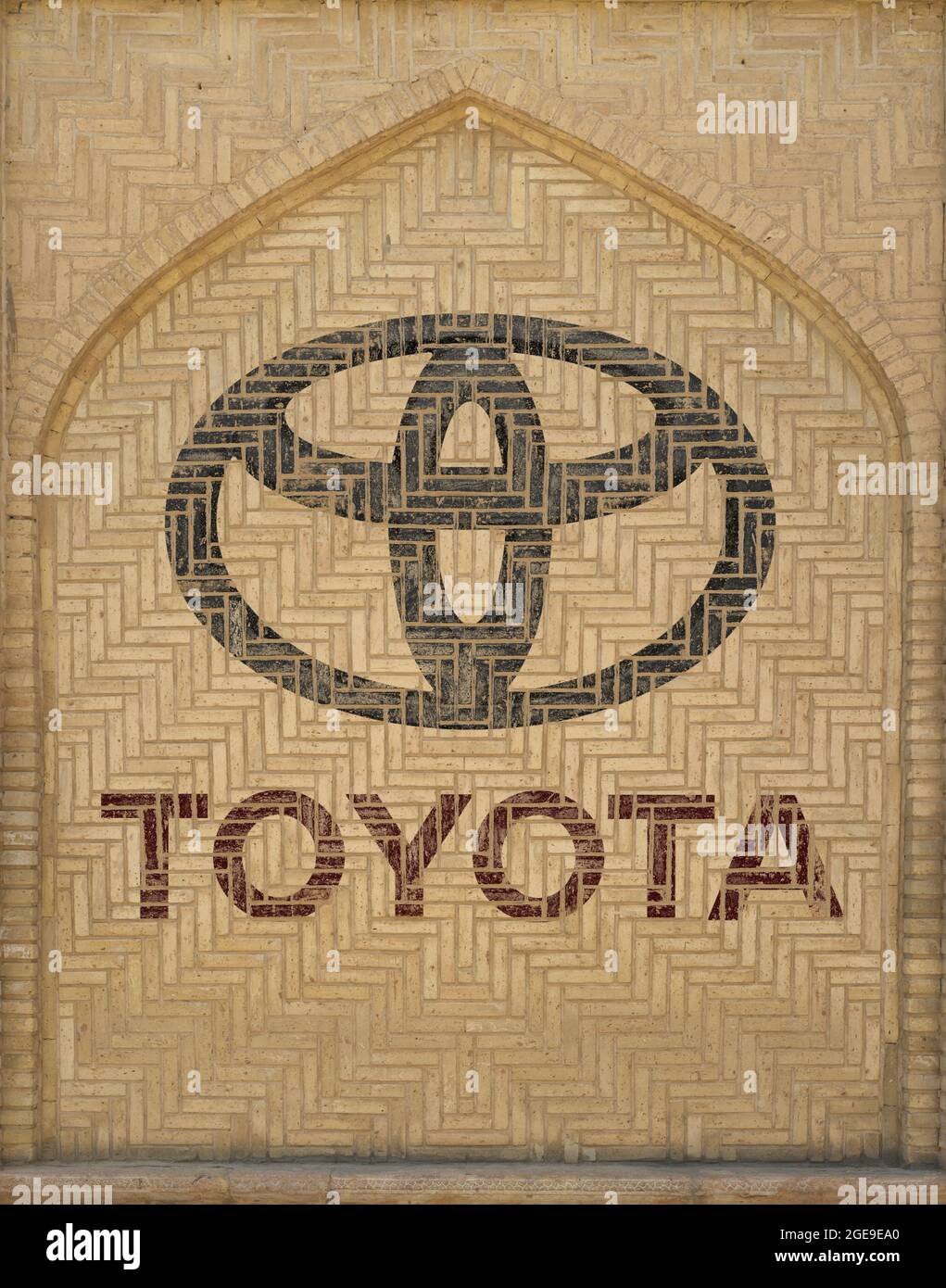 shiraz, iran - June 17, 2021: Toyota logo painted on a wall. Toyota ...