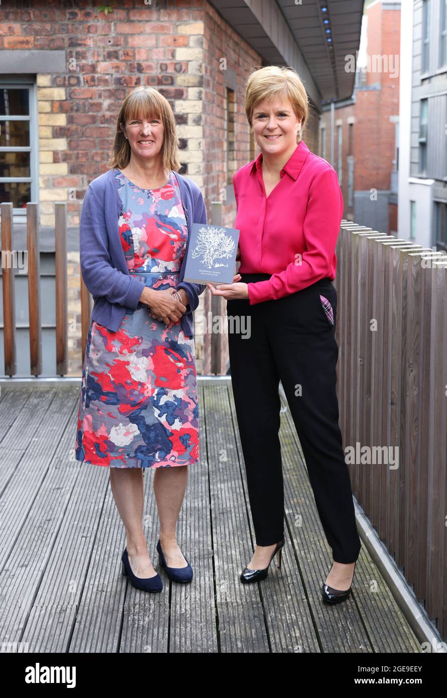 First Minister Nicola Sturgeon with Kathleen Jamie after she was ...