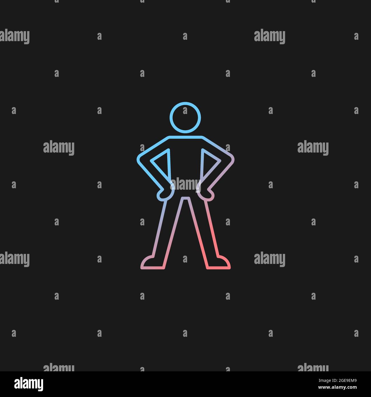 Confidence body language gradient vector icon for dark theme Stock ...