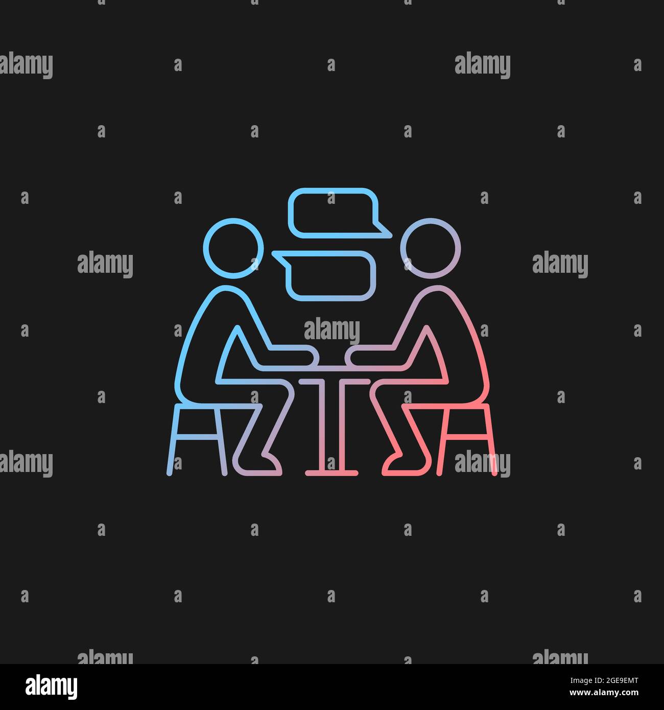 Interpersonal communication gradient vector icon for dark theme Stock ...