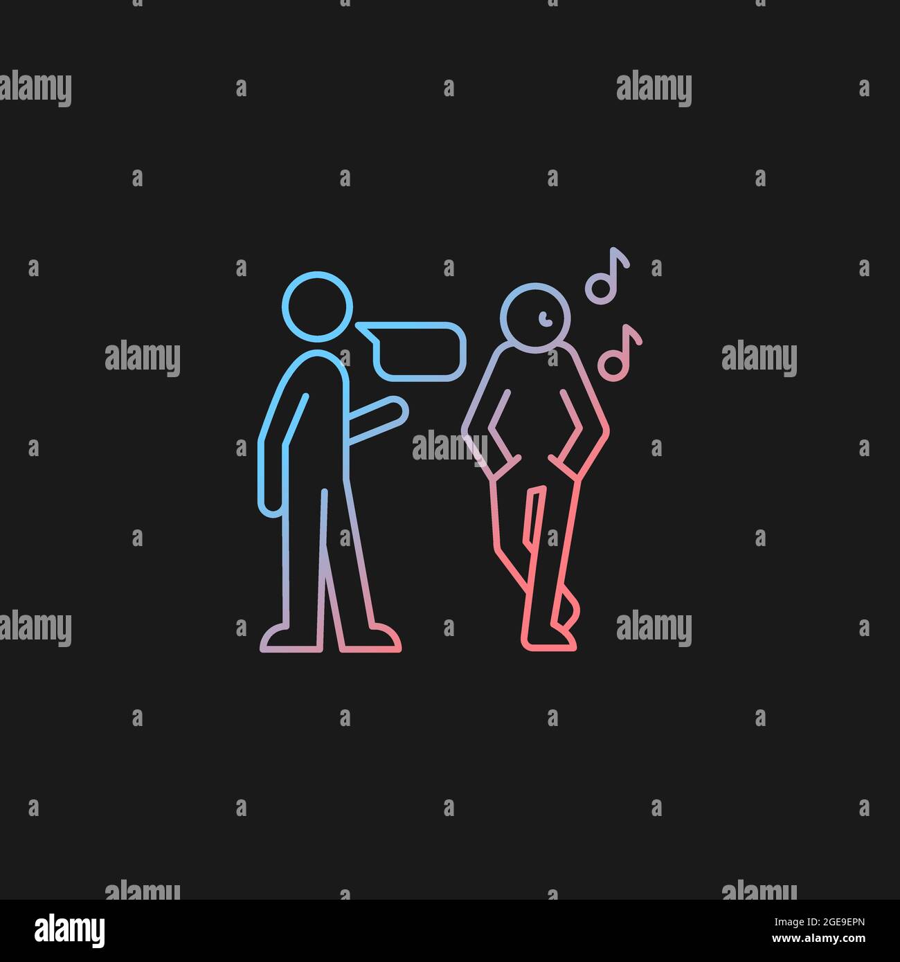 Inattentive listening gradient vector icon for dark theme Stock Vector ...