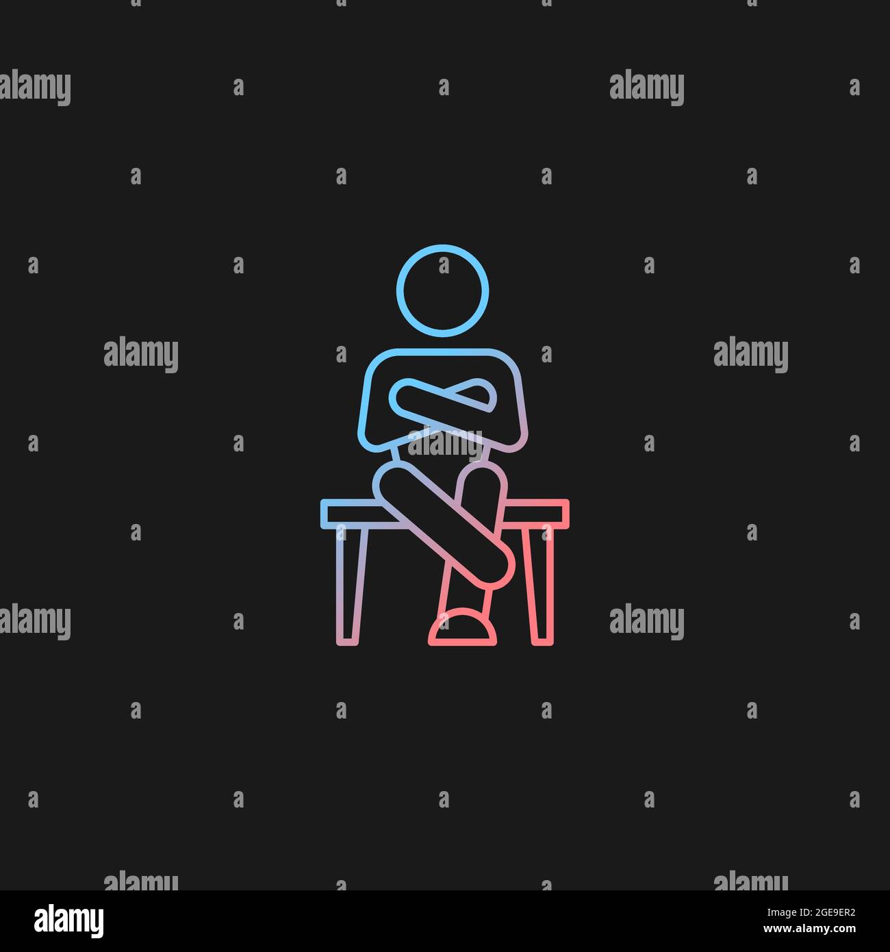Closed body language gradient vector icon for dark theme Stock Vector ...