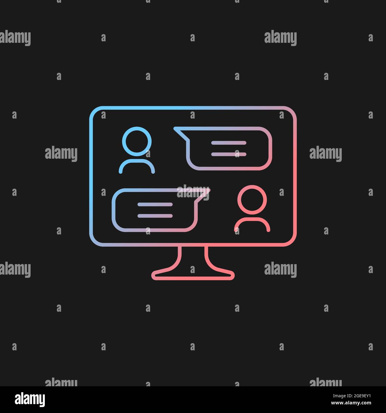 Digital communication channels gradient vector icon for dark theme ...