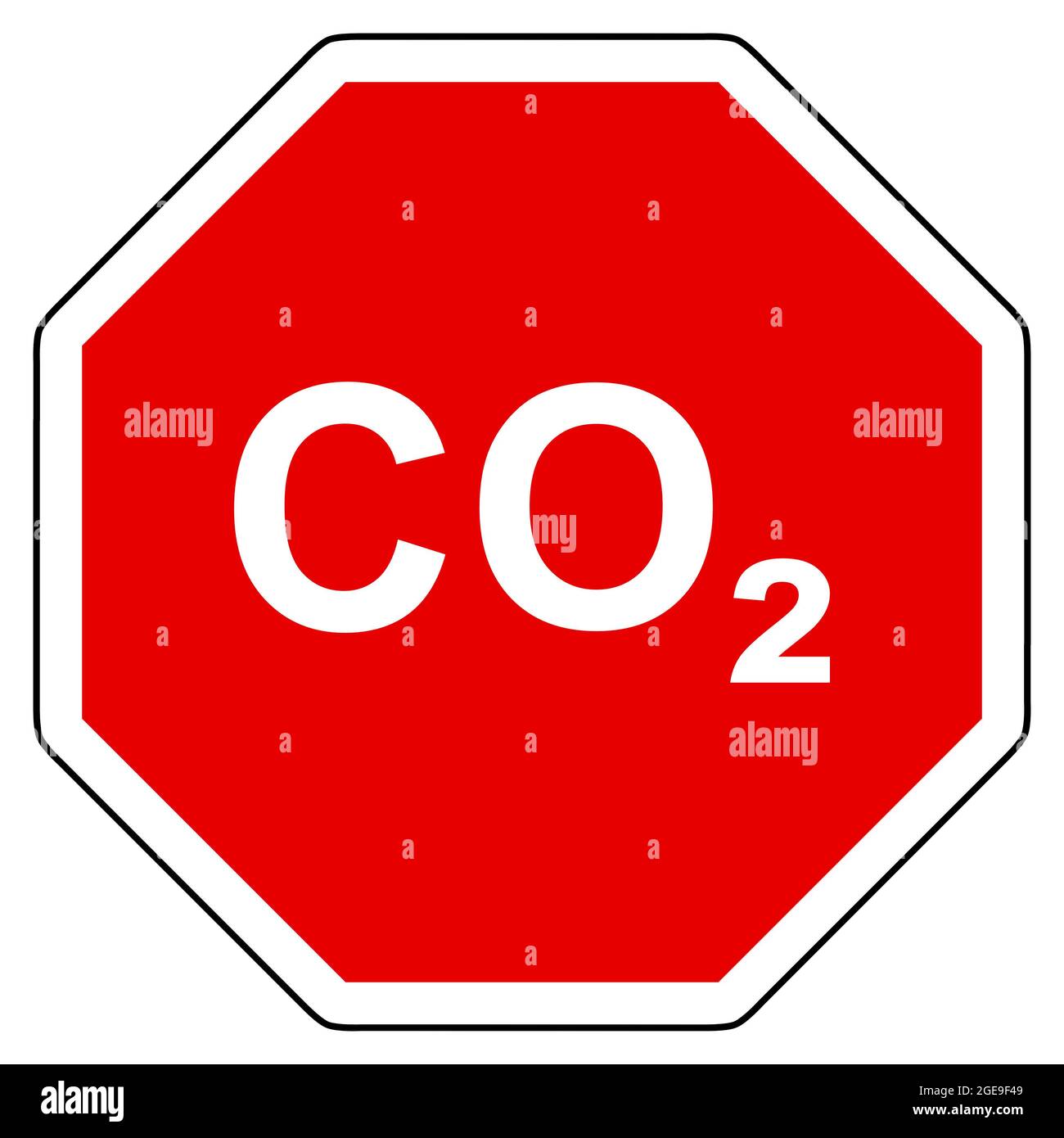 Carbon dioxide and stop sign Stock Photo - Alamy