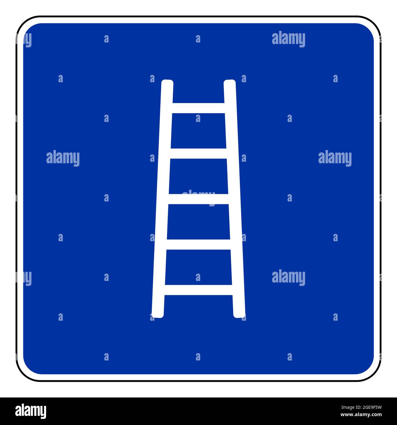 Ladder and road sign Stock Photo - Alamy
