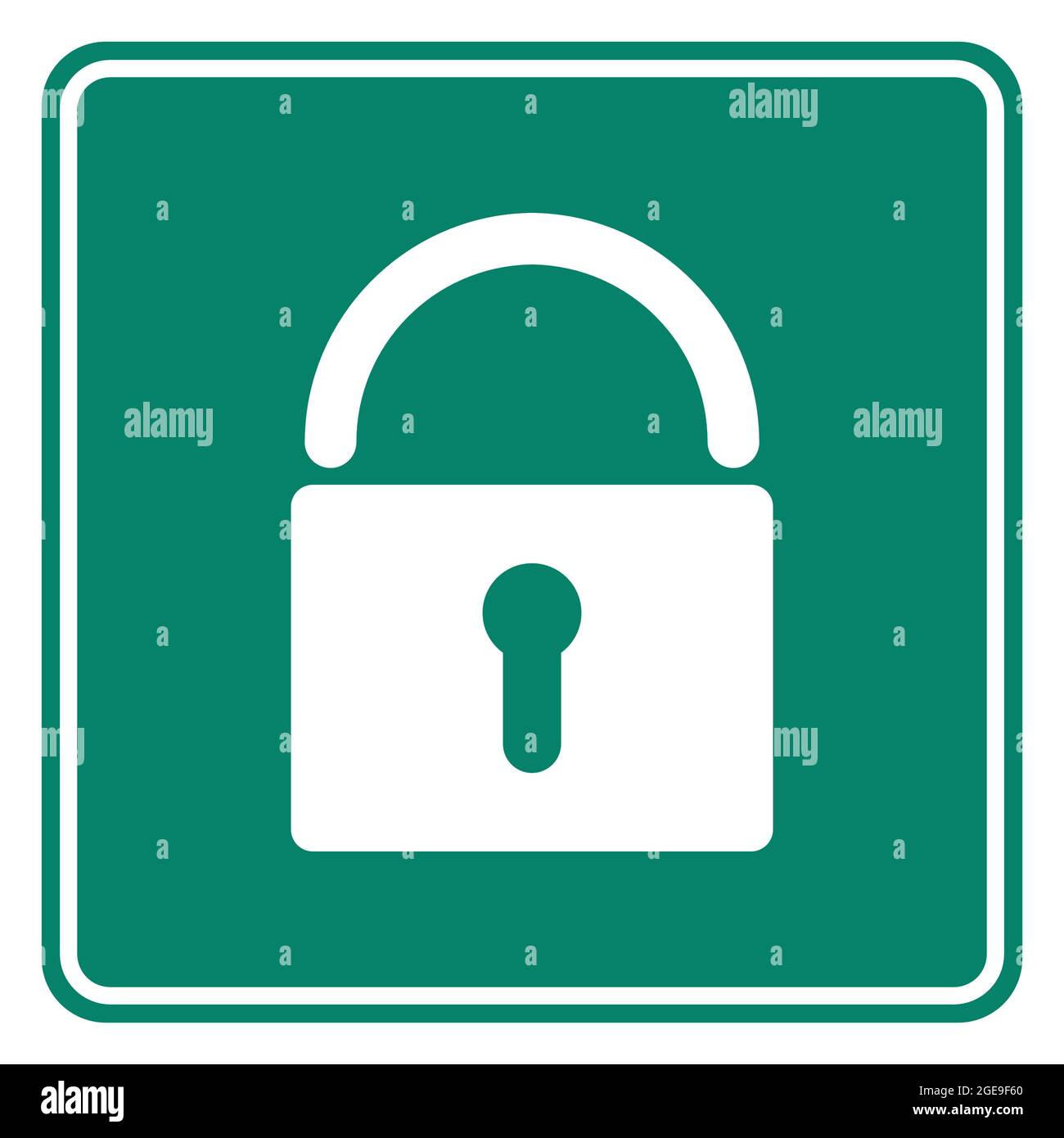 Lock and road sign Stock Photo - Alamy