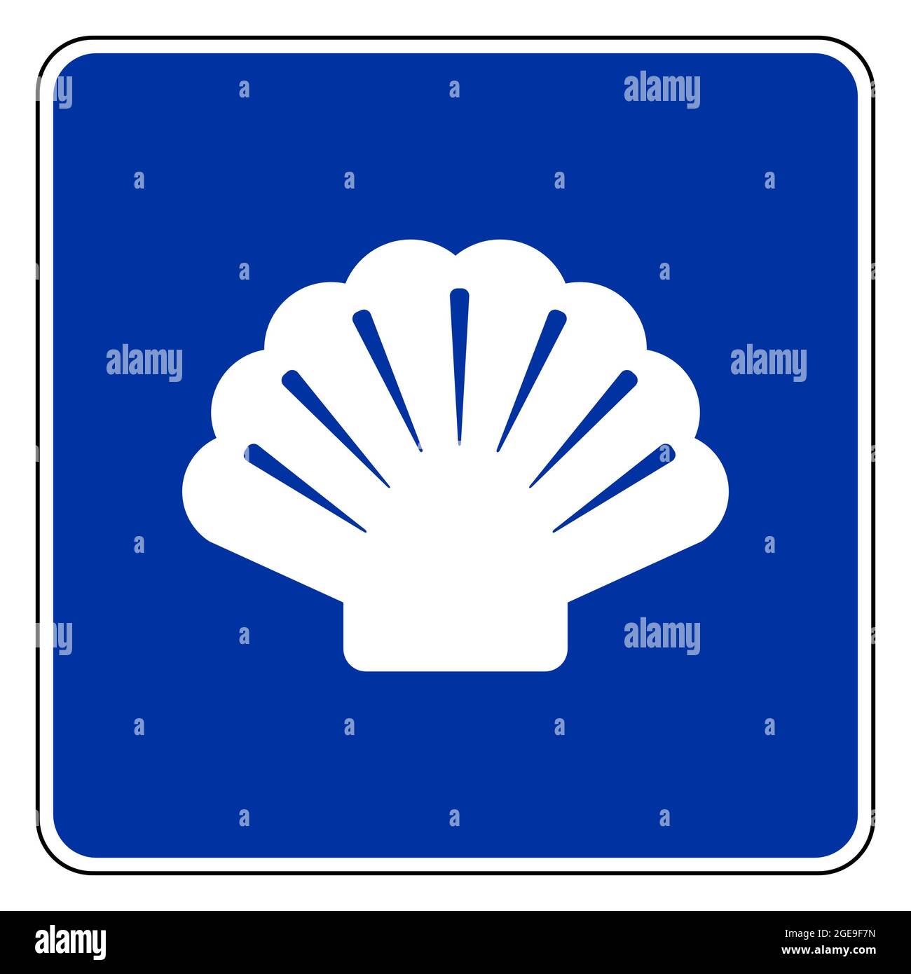 Shell and road sign Stock Photo - Alamy