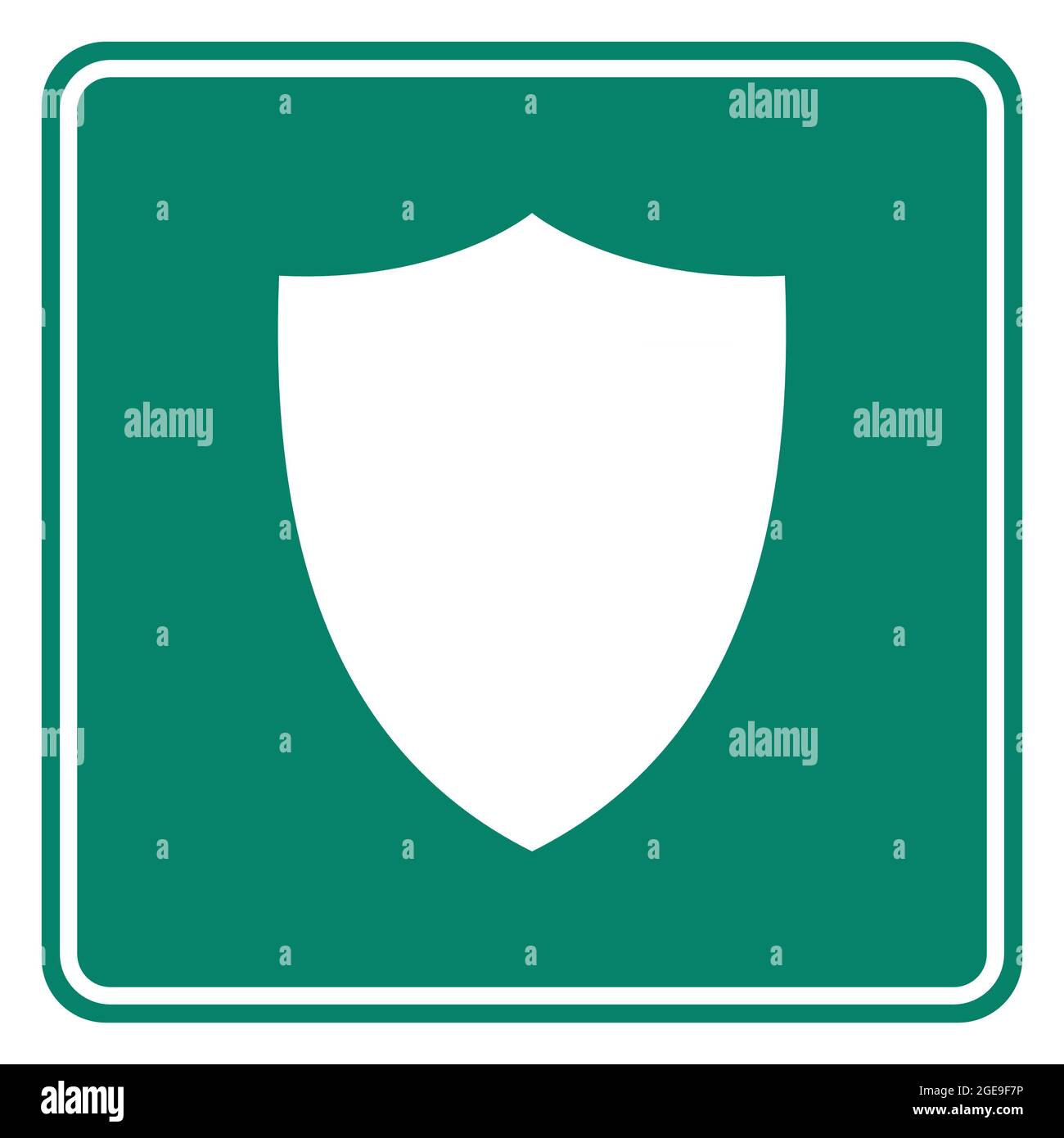 Shield and road sign Stock Photo - Alamy