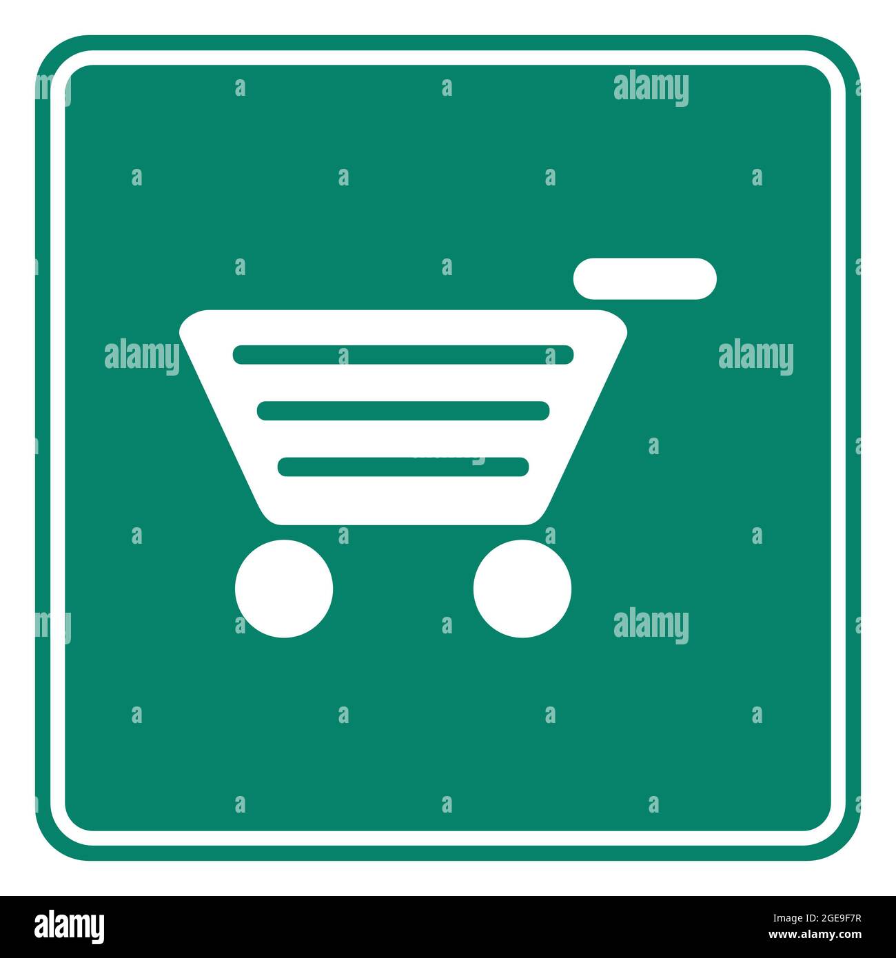 Shopping cart and road sign Stock Photo - Alamy