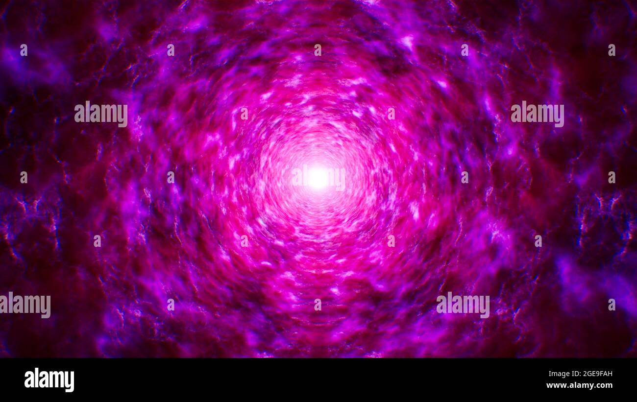 Psychedelic Vivid Neon Mist Cave Tunnel Stock Photo - Alamy