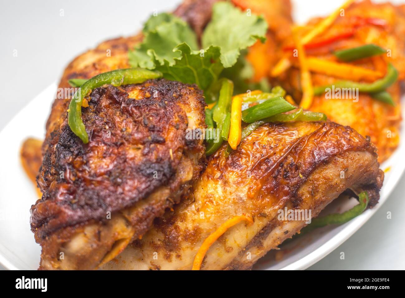 Fried grilled chicken Stock Photo - Alamy