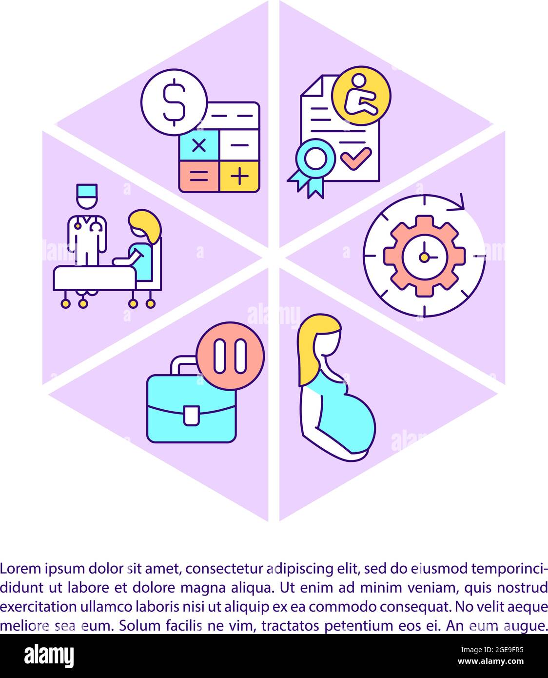 Maternity leave concept line icons with text Stock Vector Image & Art ...