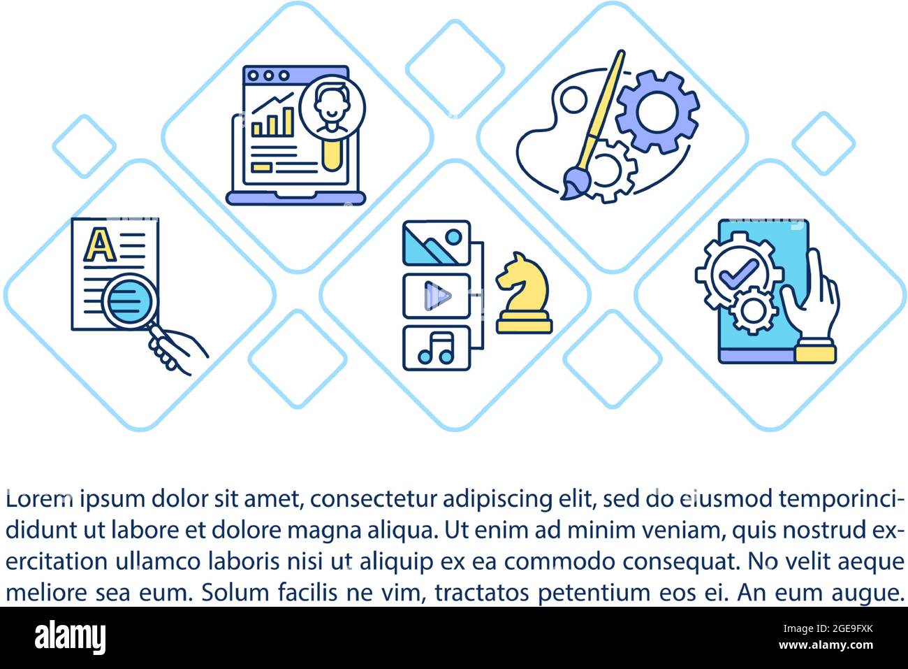 Product design and development concept line icons with text Stock ...