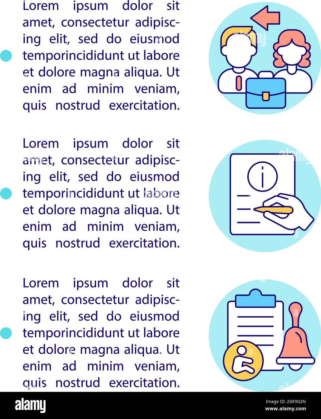 Inform your employer in writing concept line icons with text Stock ...