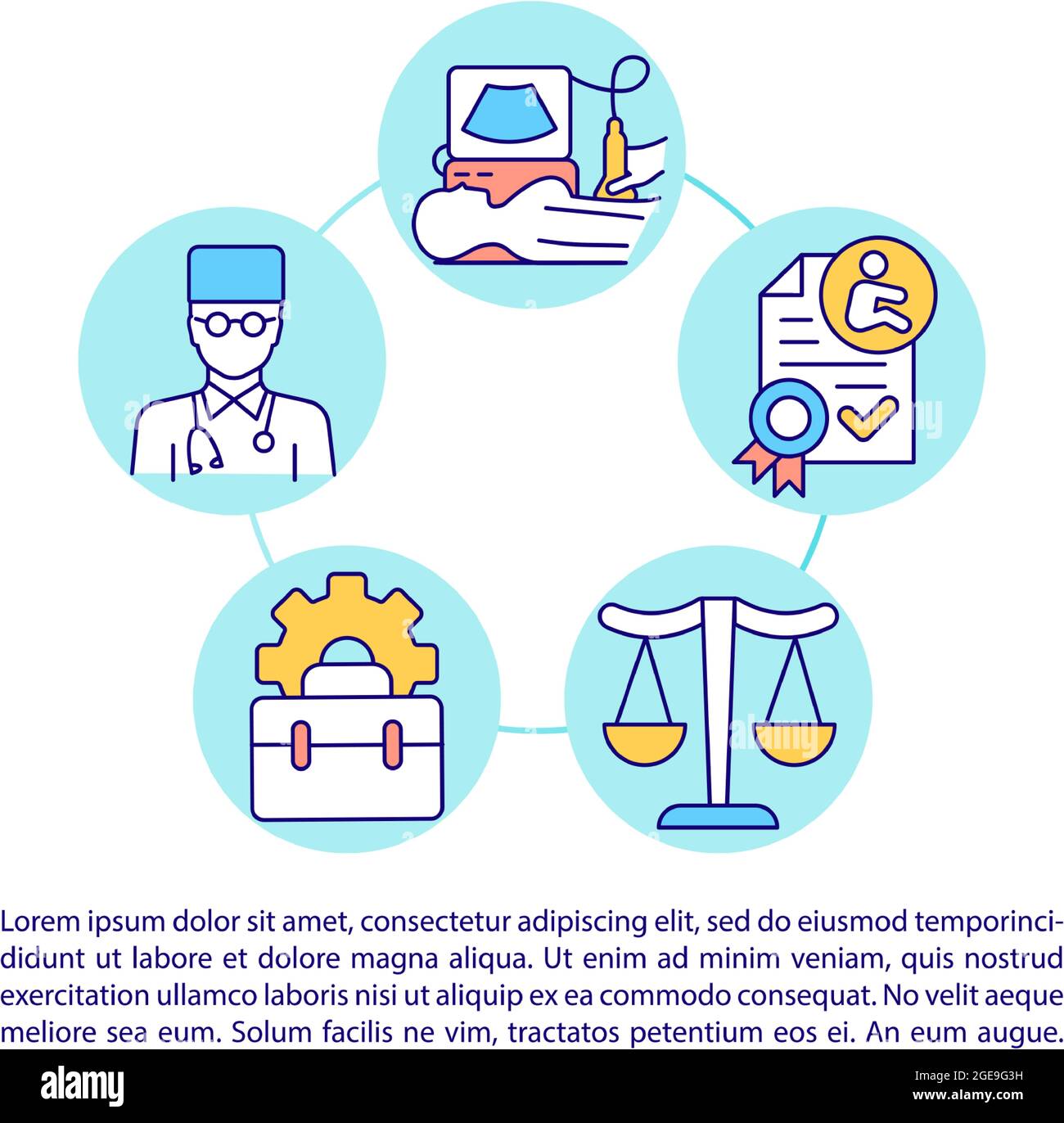 Provide proof of pregnancy concept line icons with text Stock Vector ...