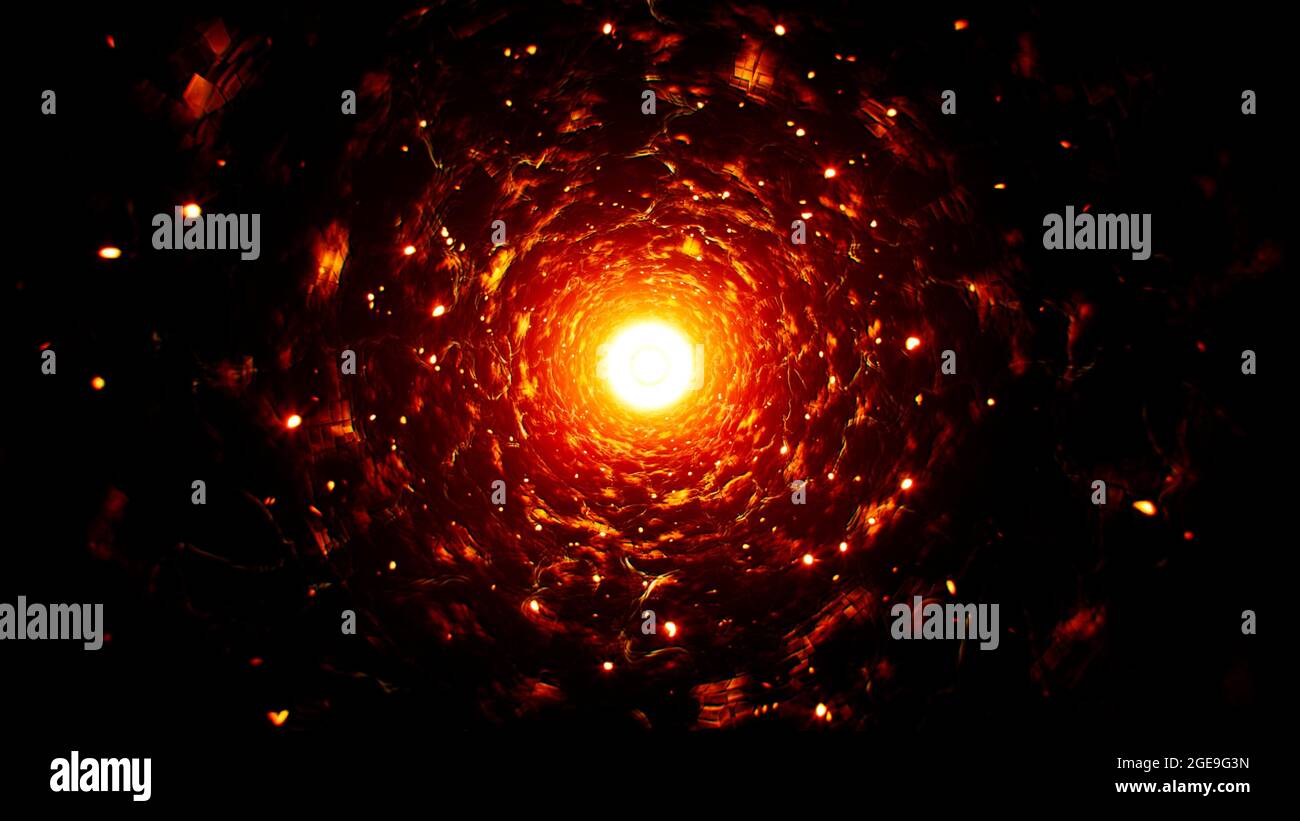 Glowing Red Energy in the Dark Cave Stock Photo - Alamy
