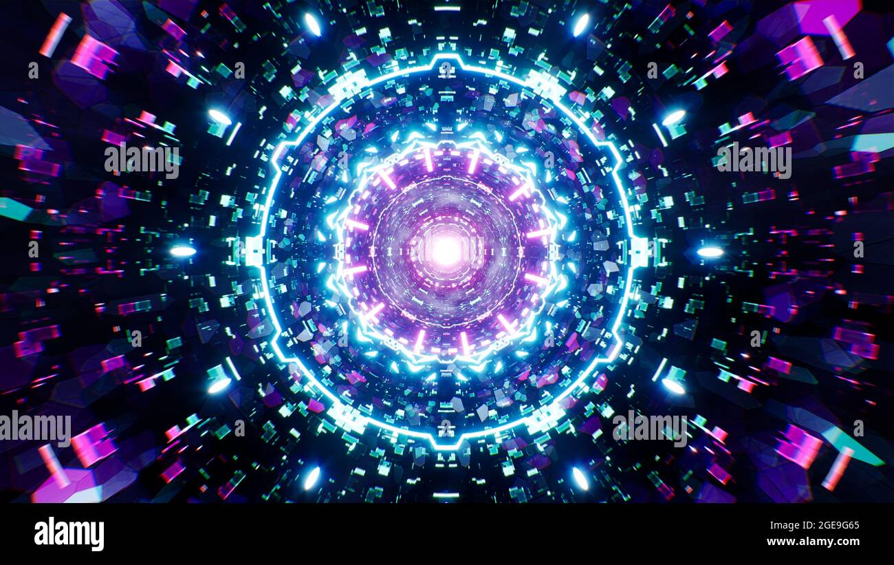 Blue glowing futuristic warp hi-res stock photography and images - Alamy