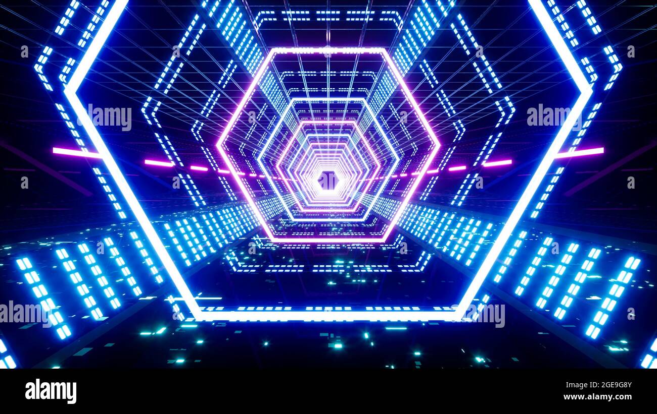 Neon hexagon hi-res stock photography and images - Alamy