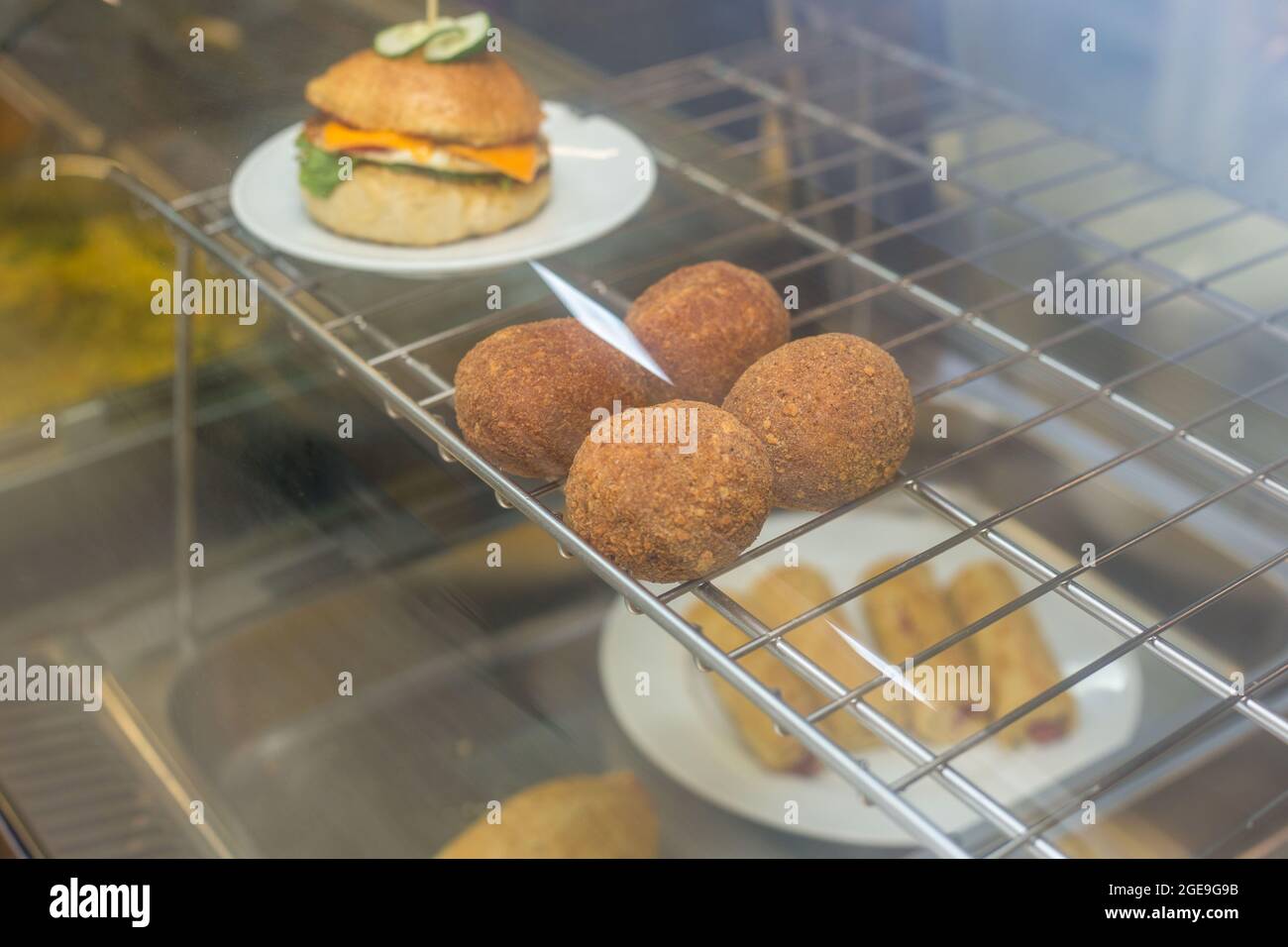 Display stand for buffet, Variety of African meals Stock Photo - Alamy
