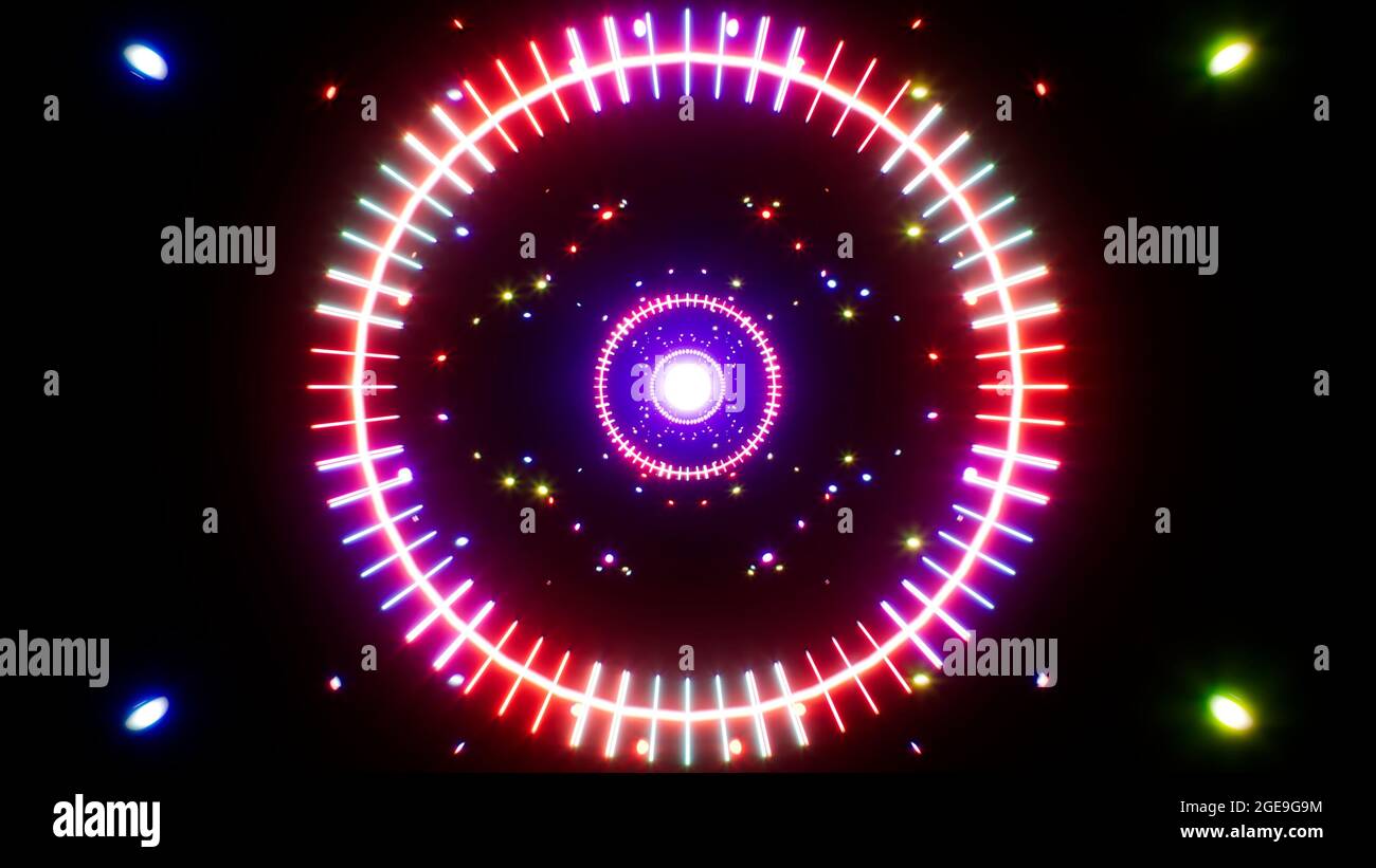 Flying Colorful Circle Event Light Stock Photo - Alamy