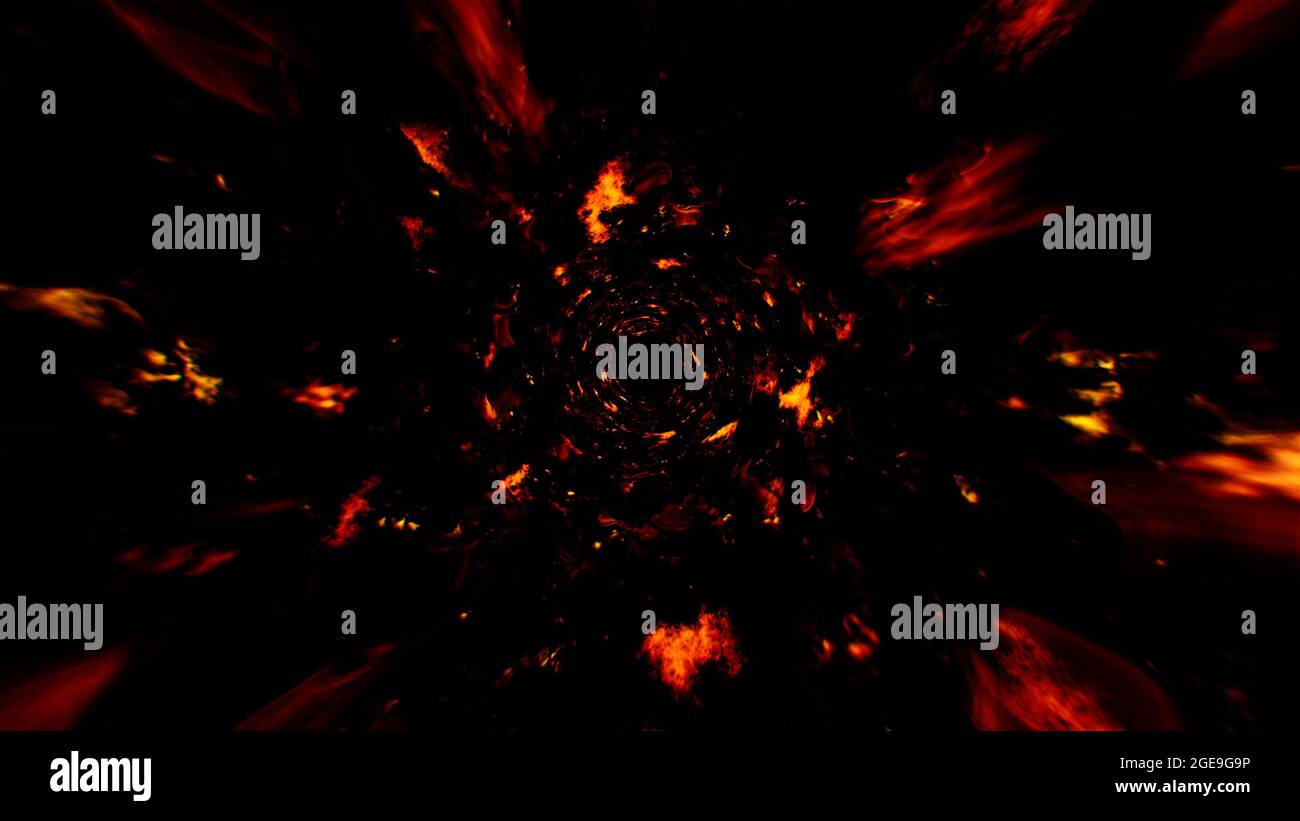 Flying Burning Fire Particles Effect Stock Photo - Alamy