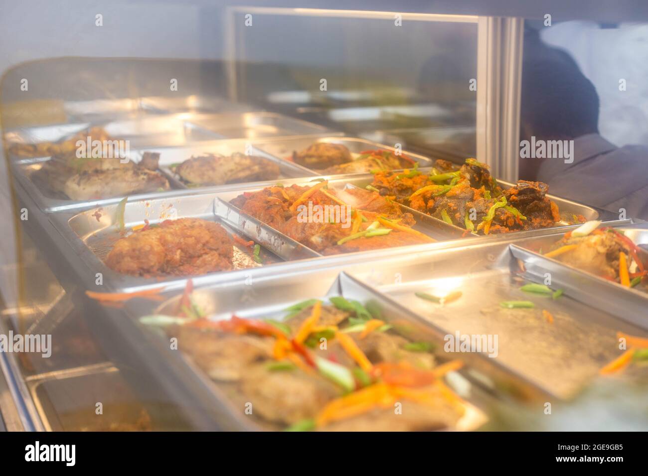 Display stand for buffet, Variety of meals Stock Photo - Alamy
