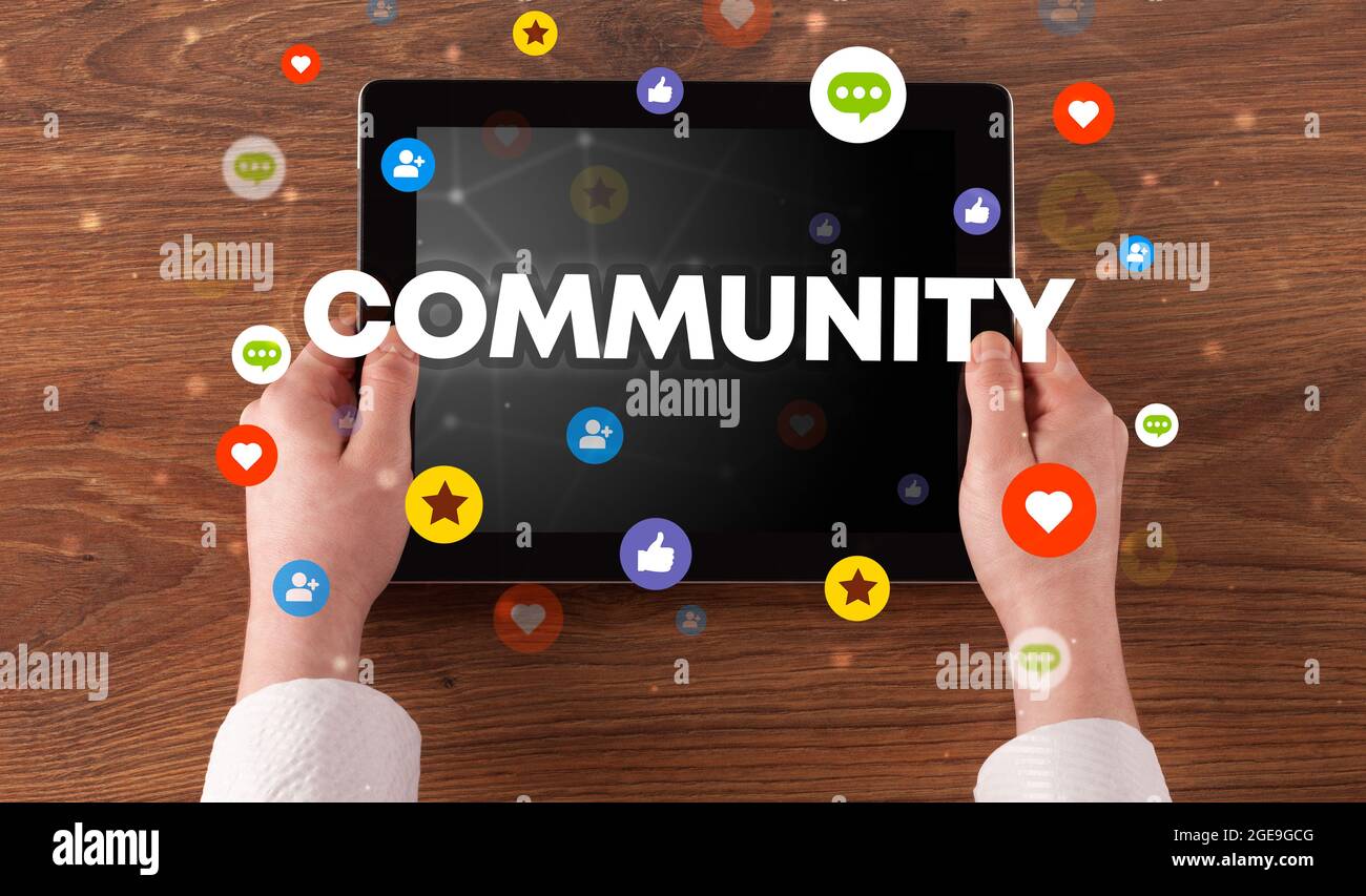 Close-up of a touchscreen, social media concept Stock Photo - Alamy