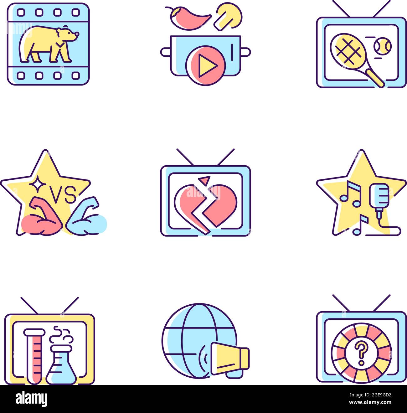 TV RGB color icons set Stock Vector Image & Art - Alamy