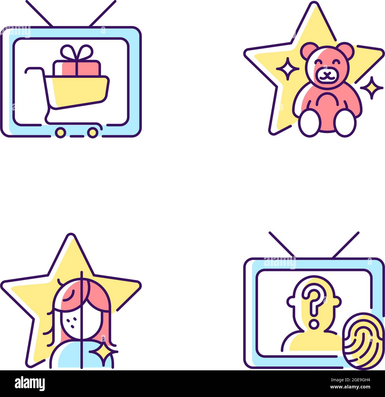 Television RGB color icons set Stock Vector Image & Art - Alamy