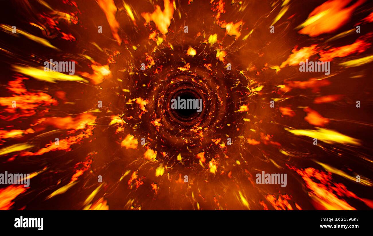 Burning and Melting Fire Tunnel Stock Photo - Alamy