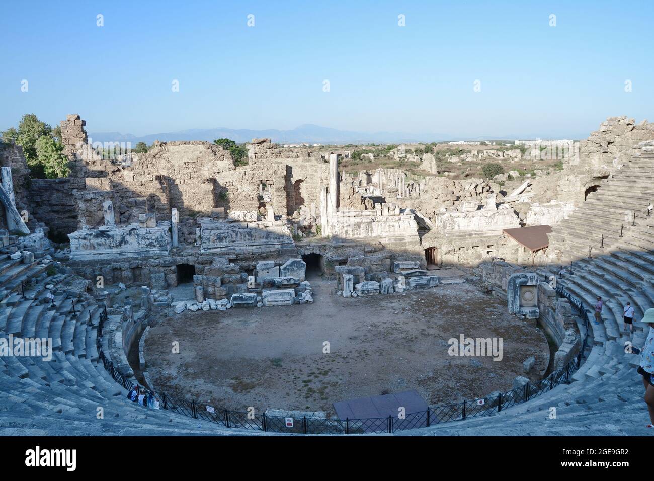 Ruins of the ancient amphitheater in Side, Turkey Stock Photo - Alamy