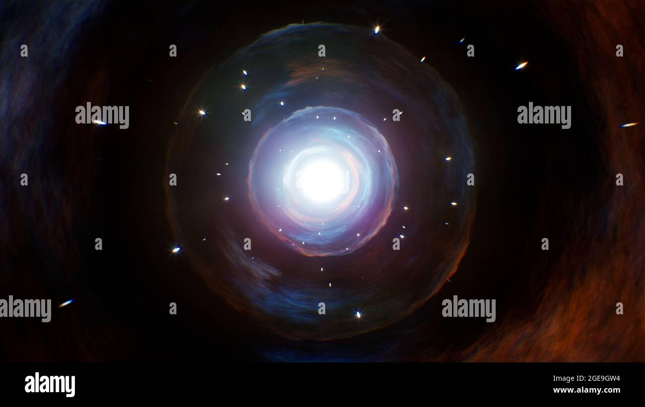 Spin Circular Nebula Energy in the Galaxy Space Stock Photo - Alamy