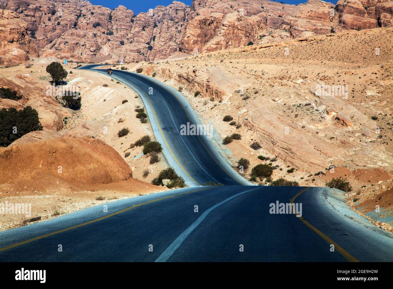 The ancient trade route known as the King's Highway between Aqaba and ...