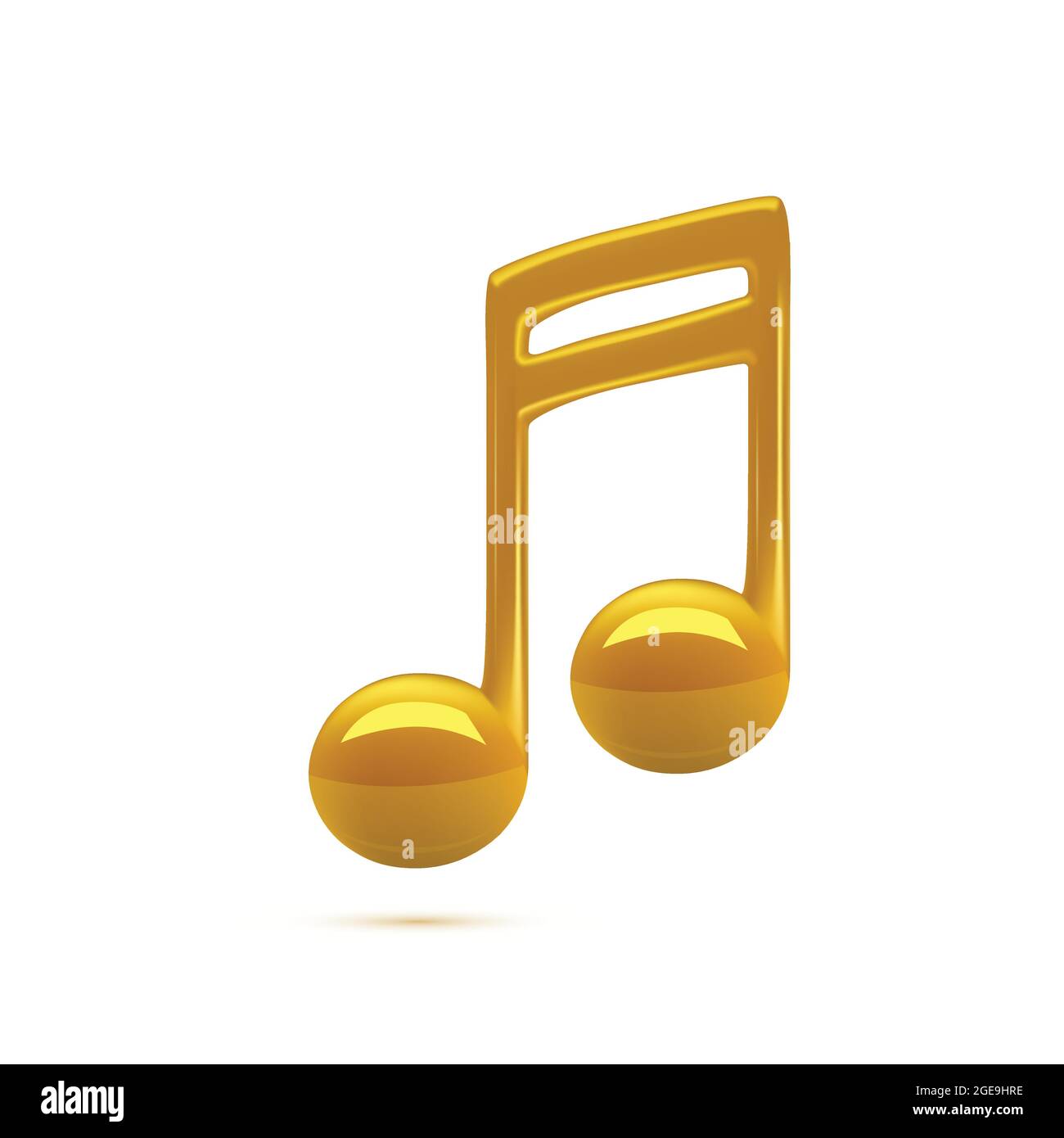 3d Golden Music Notes Vector isolated on white background illustration ...