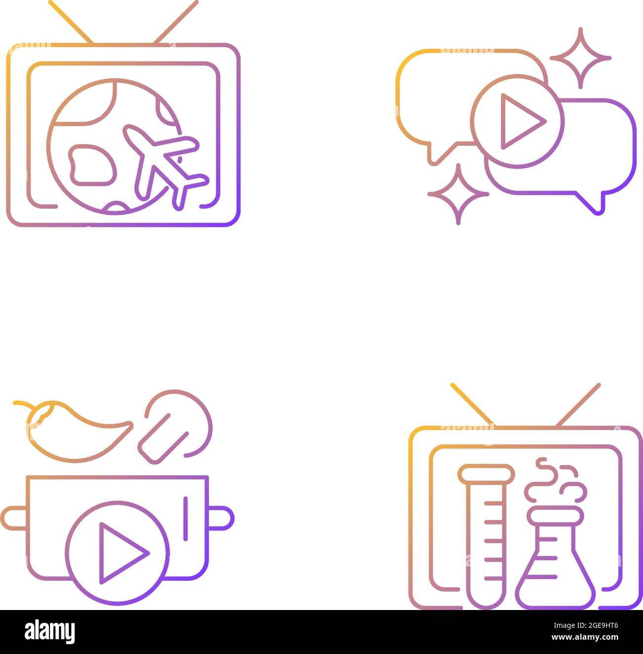 TV series gradient linear vector icons set Stock Vector Image & Art - Alamy