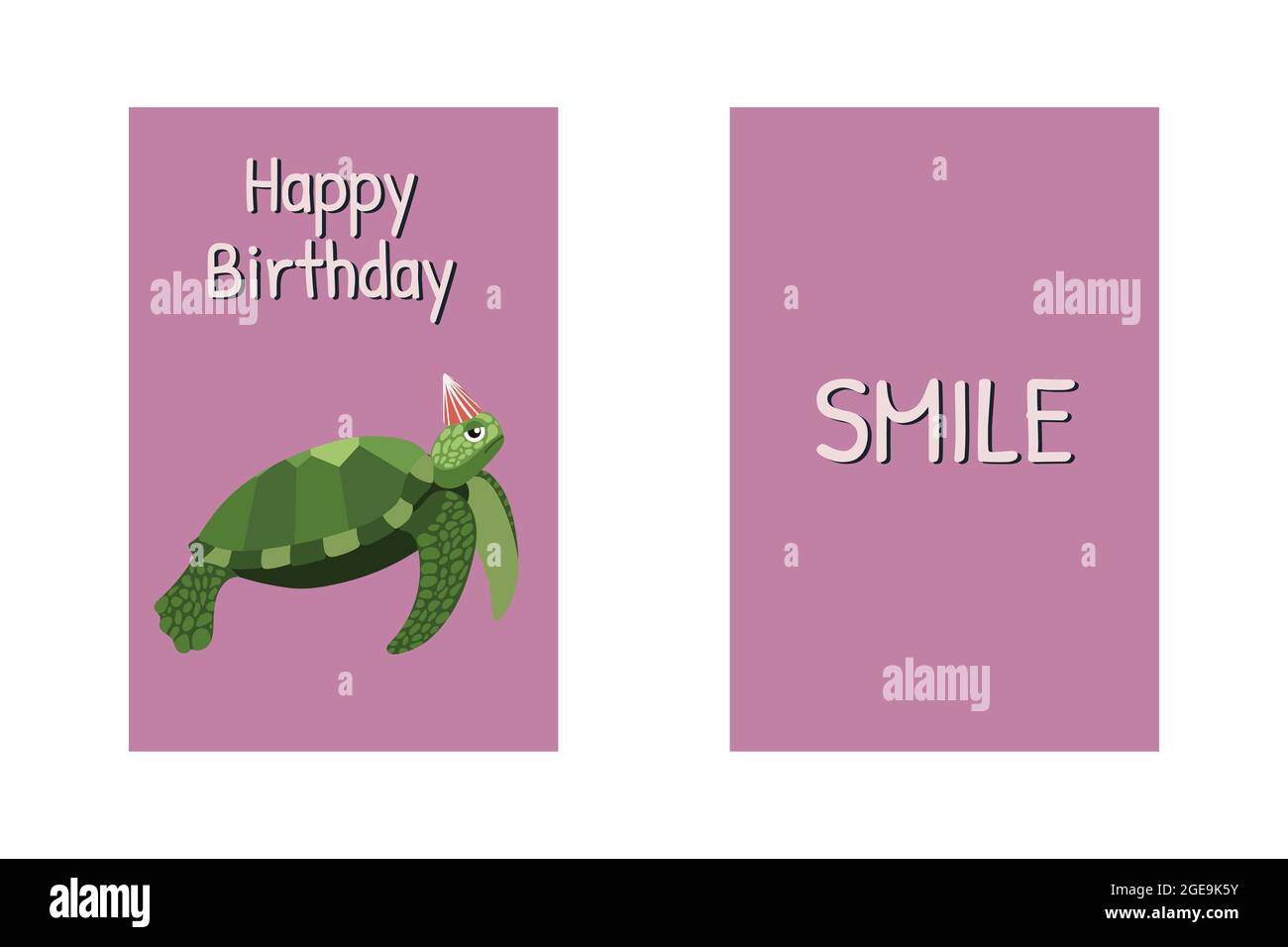 Birthday greeting cards with turtle, Happy Birthday sign and funny ...