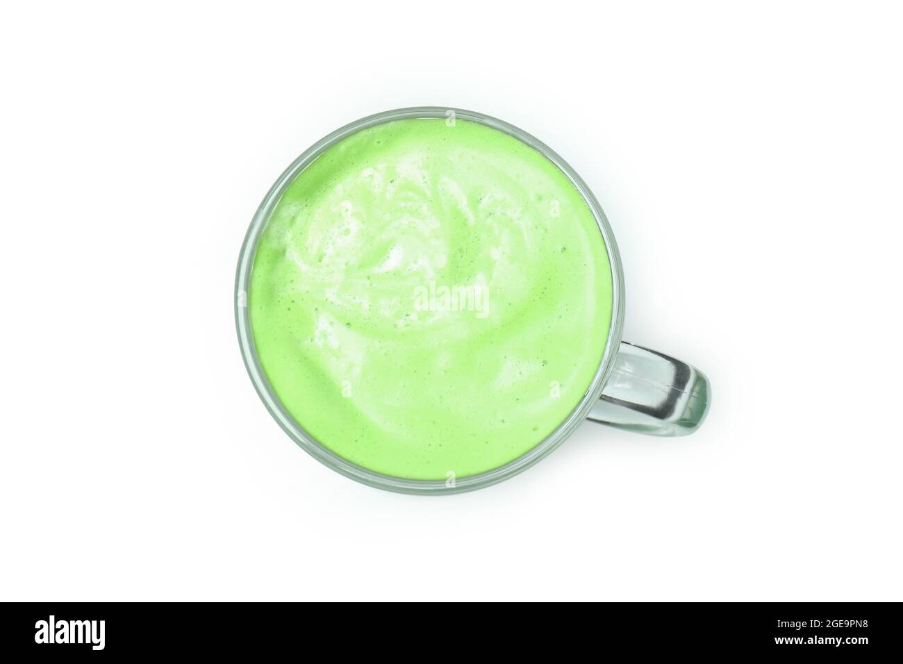 Cup of matcha latte isolated on white background Stock Photo - Alamy