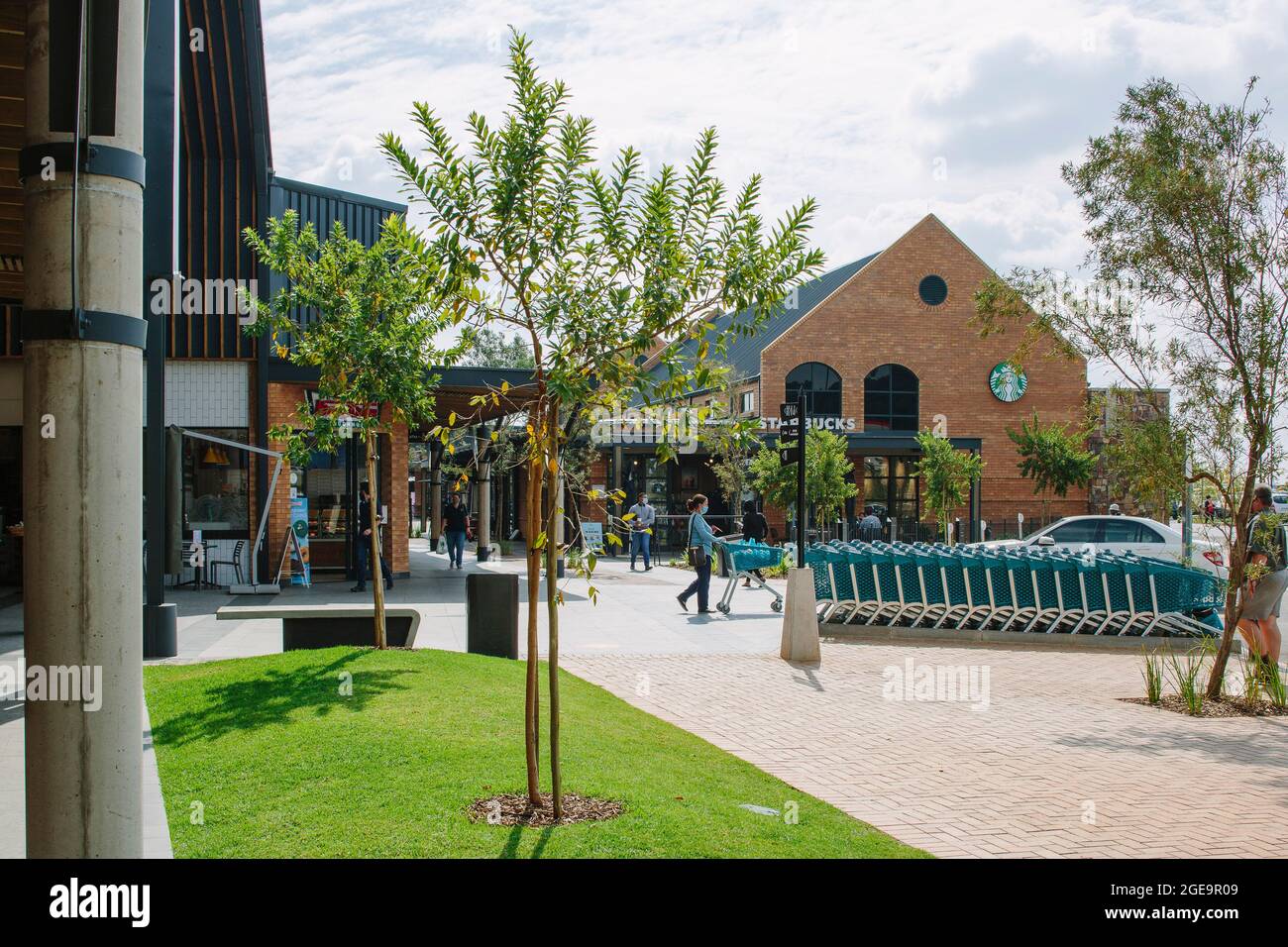 Exterior facade of anchor store ' Checkers ' supermarket. Castle Gate ...